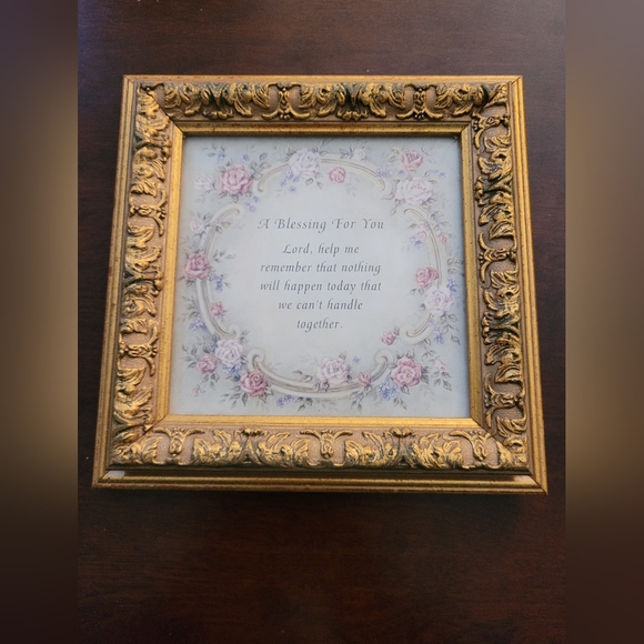 Accents | Vintage 202 Framed Print Features A Blessing Written By ...